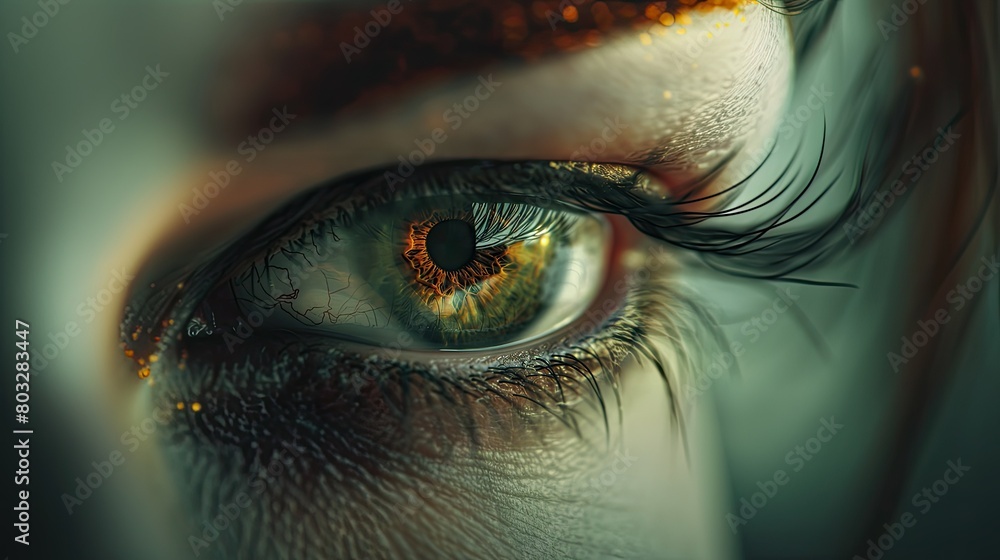 Captivating Close-Up: Human Eye Frontal View with a Tender Heart ...