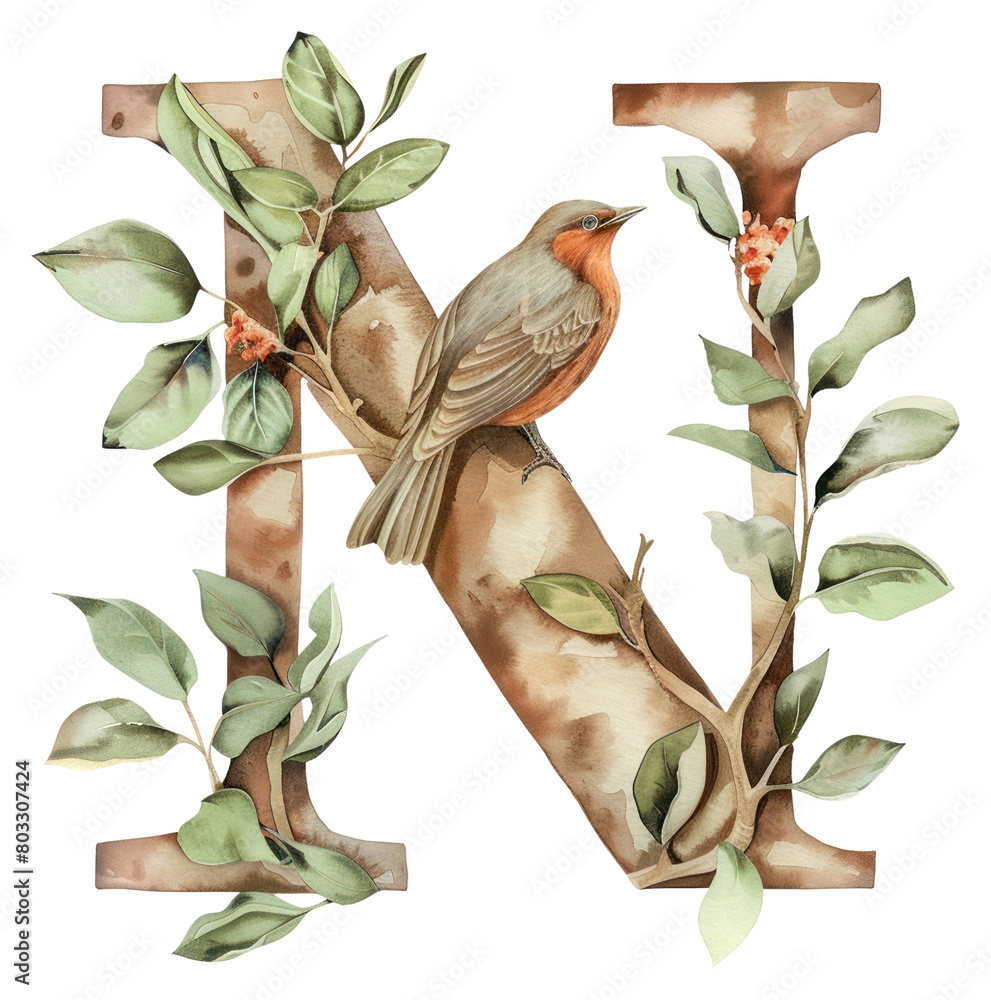 PNG The letter N bird art drawing. Stock Illustration | Adobe Stock