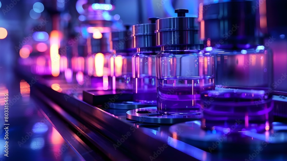 Closeup photo of CVD chamber during semiconductor thin film deposition ...