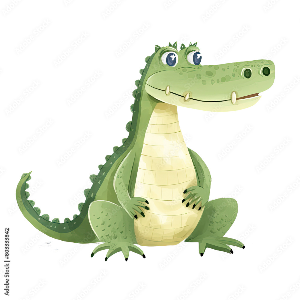 AI-Generated Watercolor Alligator Clip Art Illustration. Isolated ...