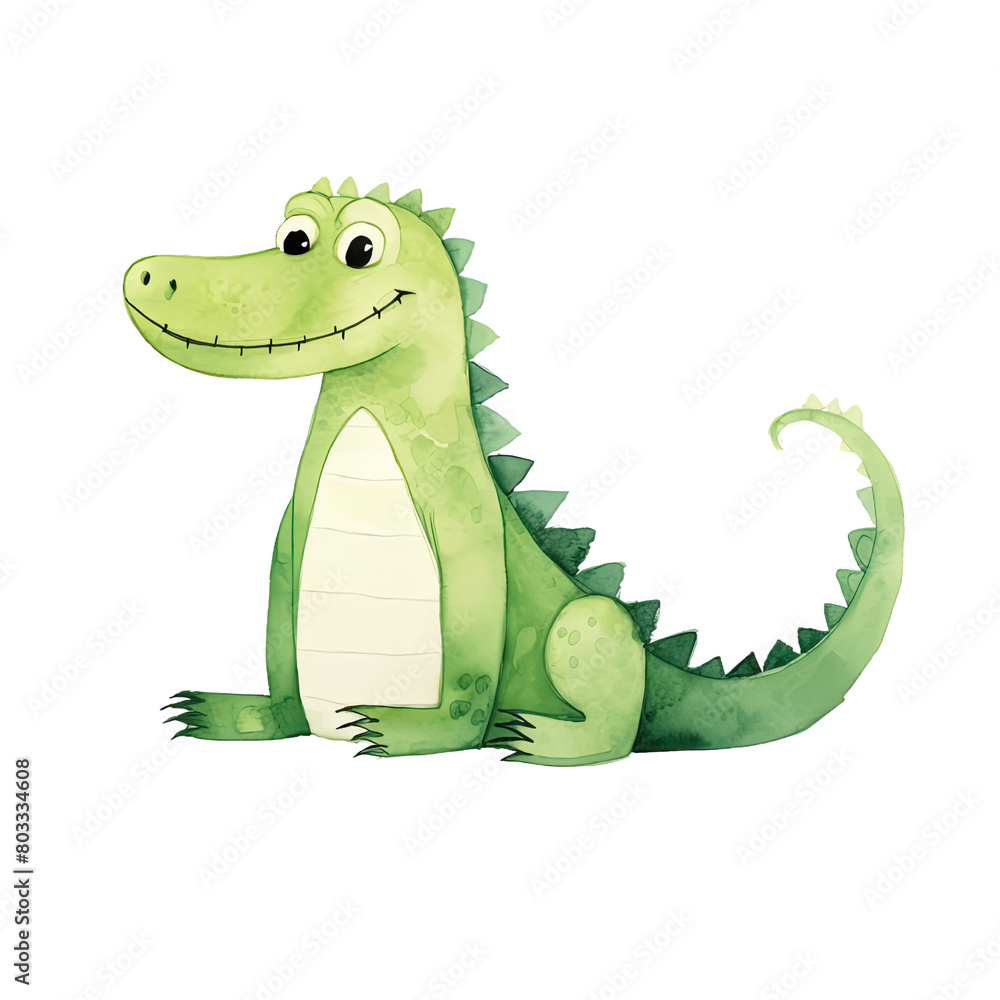 AI-Generated Watercolor Alligator Clip Art Illustration. Isolated ...