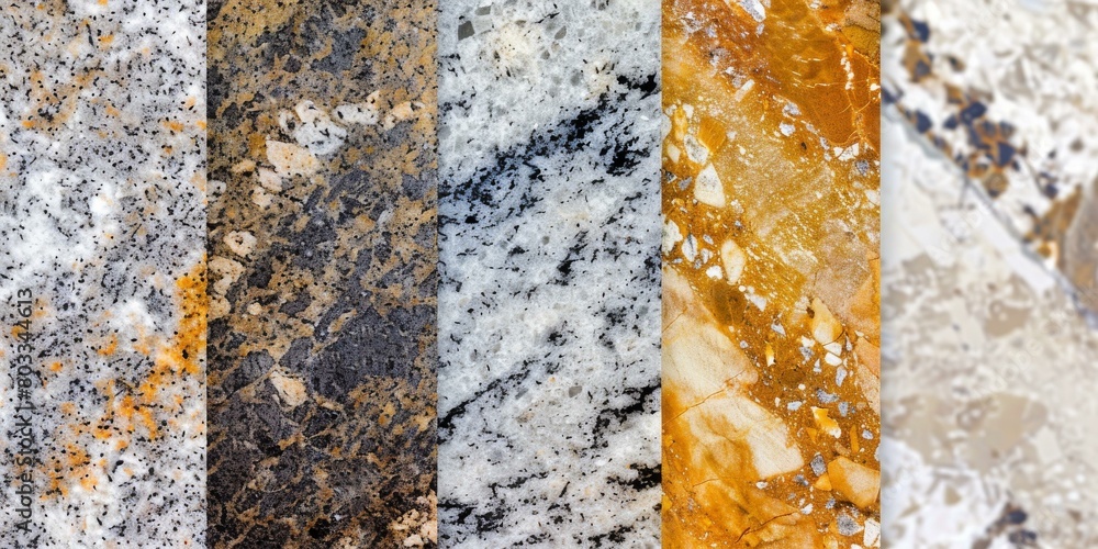 Five Different Types of Granite Stock Photo | Adobe Stock