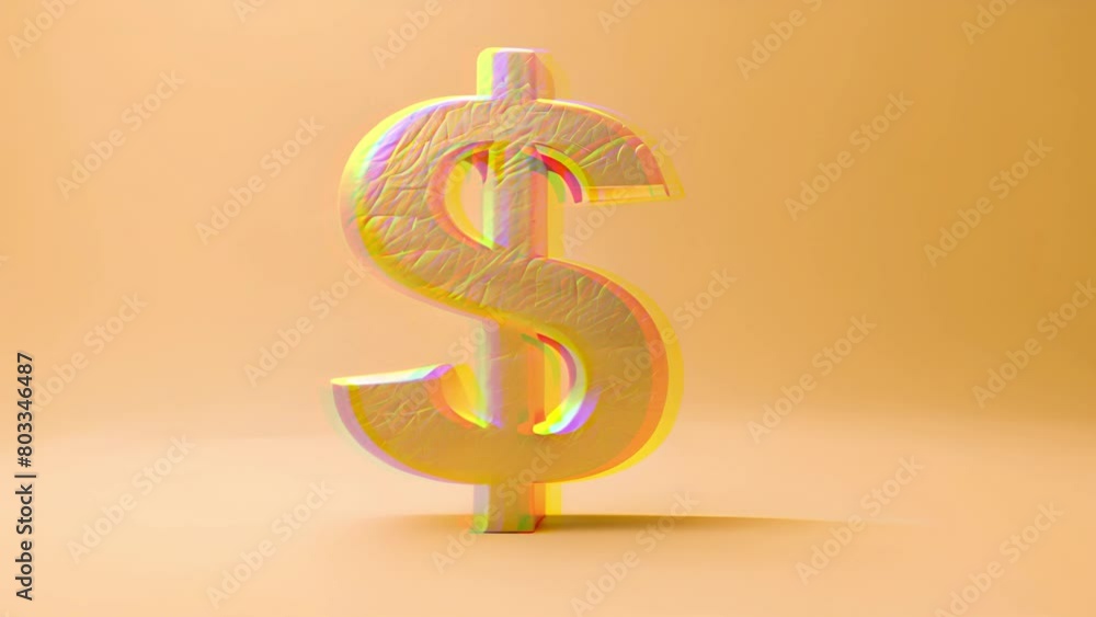 USD golden dollar sign. Gold coin in 3D animation with a rotating ...