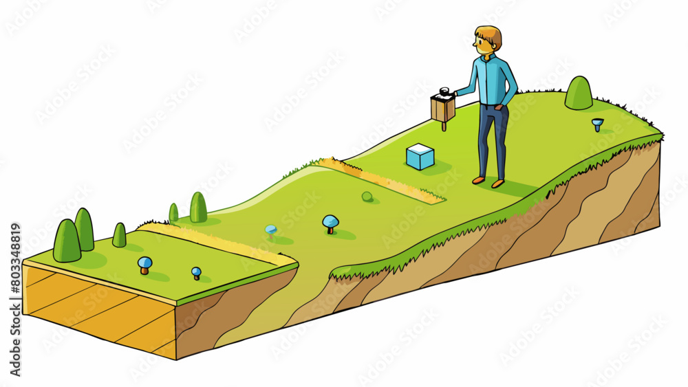 A person standing on a hilltop can see the landscape below gradually ...