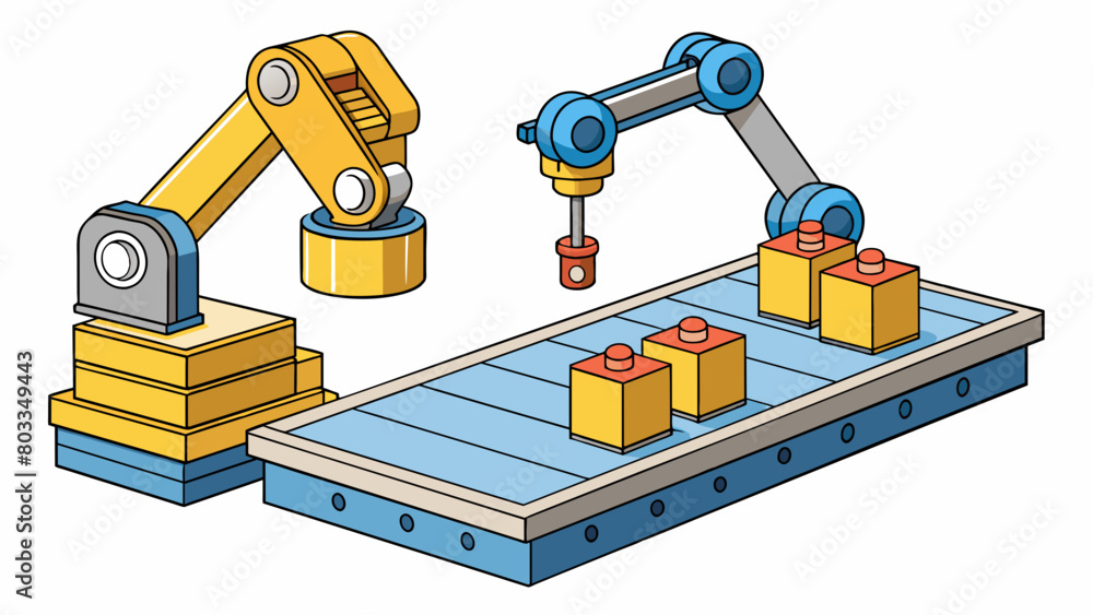 A robotic arm control system used in a factory setting to pick and ...