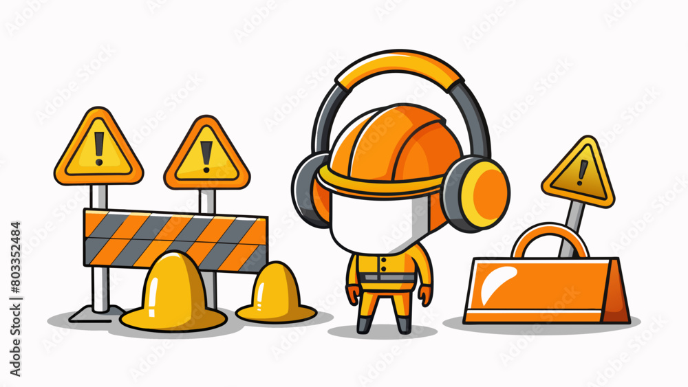 The construction site had signs displaying a variety of hearing ...