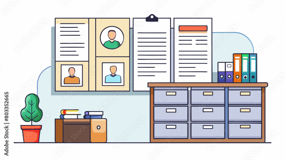 The Human Resources department has a line of filing cabinets along one ...