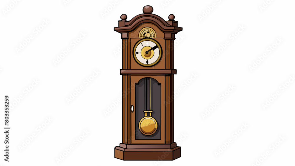 Version 4 A traditional grandfather clock made of dark wood with ...