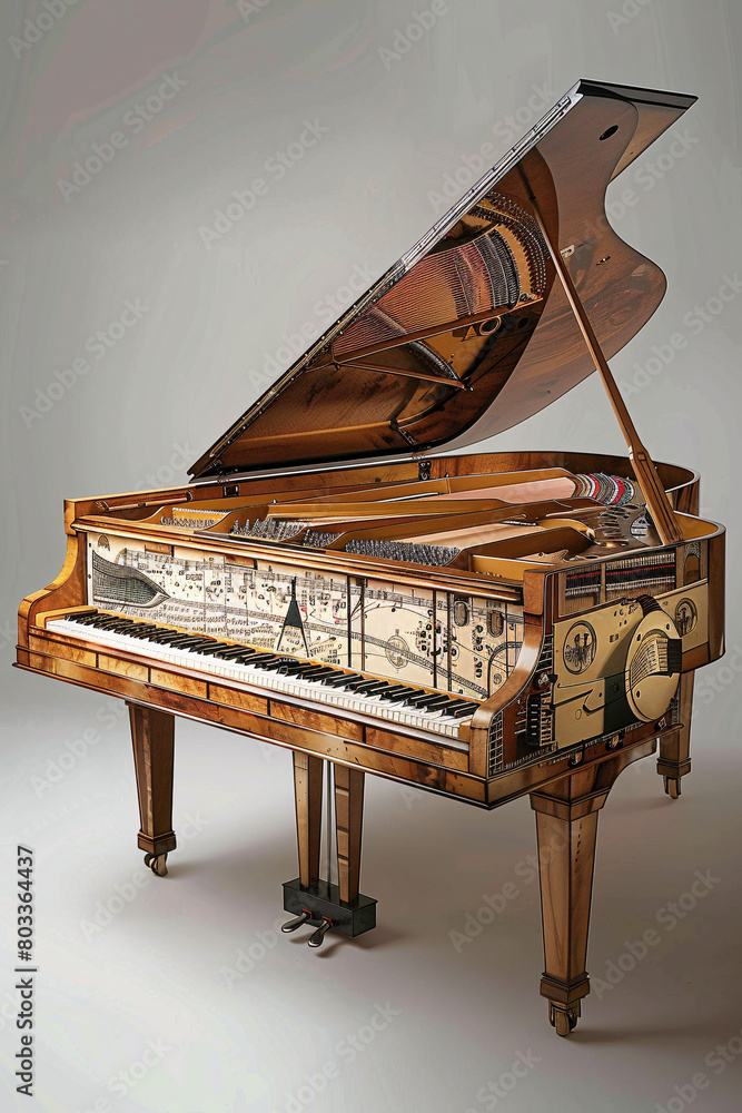 Cross-Sectional View of Grand Piano Designs. This image showcases grand ...