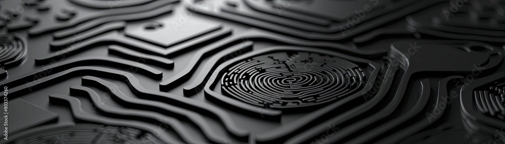 Showcasing biometric security innovation through sleek paper cutouts of ...