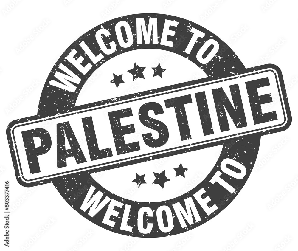 Welcome to Palestine stamp. Palestine round sign Stock Vector | Adobe Stock