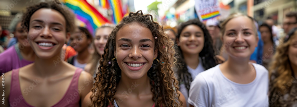 Empowering LGBTQ+ Youth Unite for Equality at Pride Month Parade Stock ...
