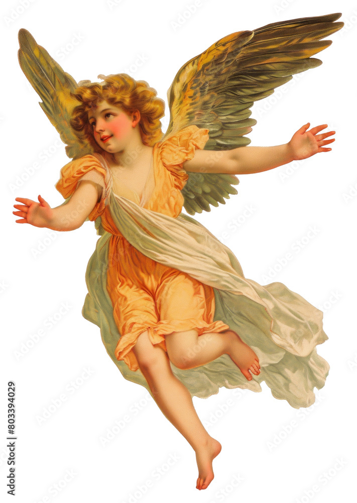 PNG An angel flying in usesual pose white background representation ...