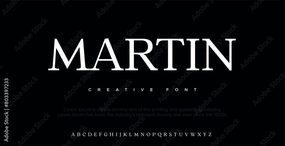 Martin modern alphabet and number fonts. Typography electronic dance ...