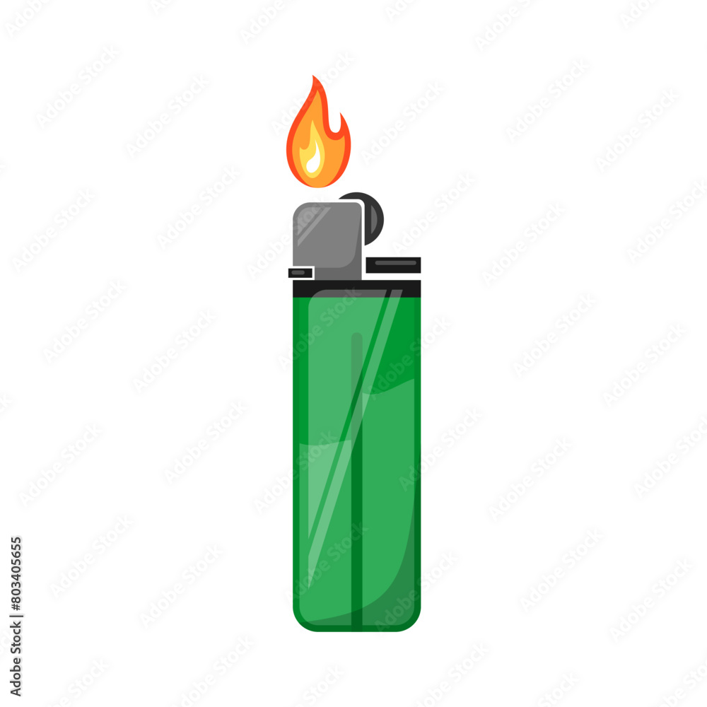 Transparent Vector Gas Lighter with Ignited Flame. Modern Lighter ...