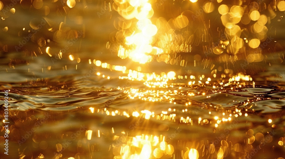 Sunlight glinting off the water's surface, creating a mirage-like ...