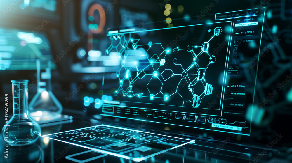 chemistry or biology charts, science and technology concept ...