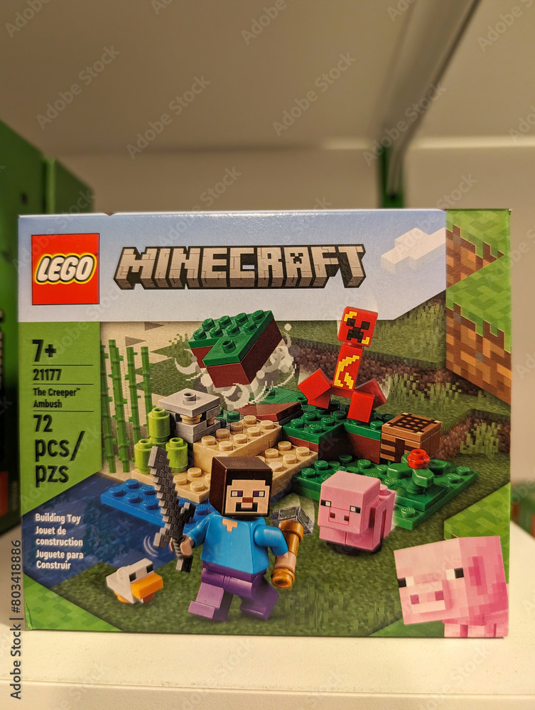 LEGO Minecraft Box Set Featuring The Creeper, Characters, and Scene ...