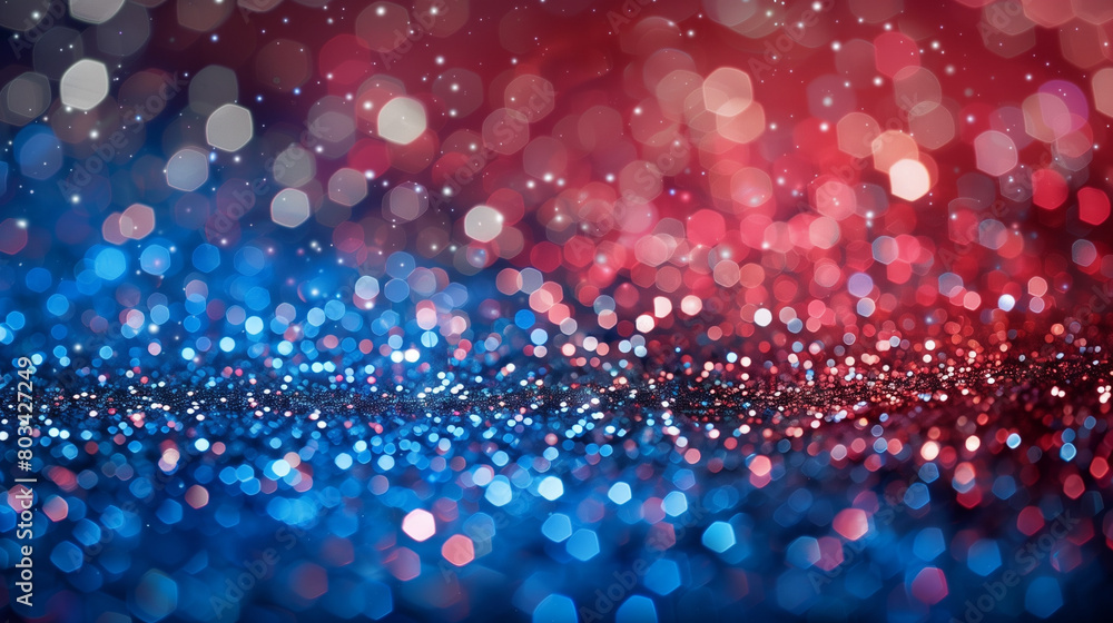 Abstract patriotic red white and blue glitter sparkle background for ...