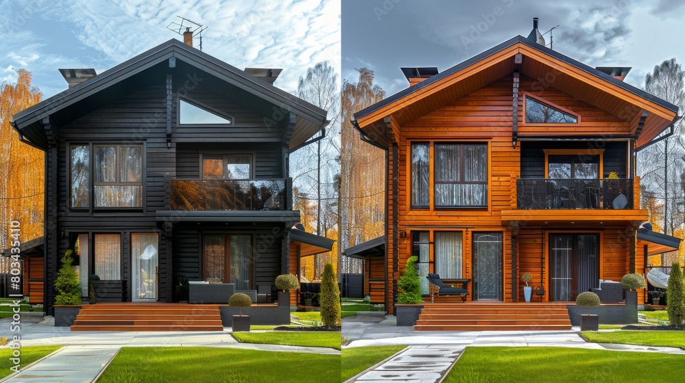 Before and after: stunning visual comparison of home exterior transformation from dark to ...