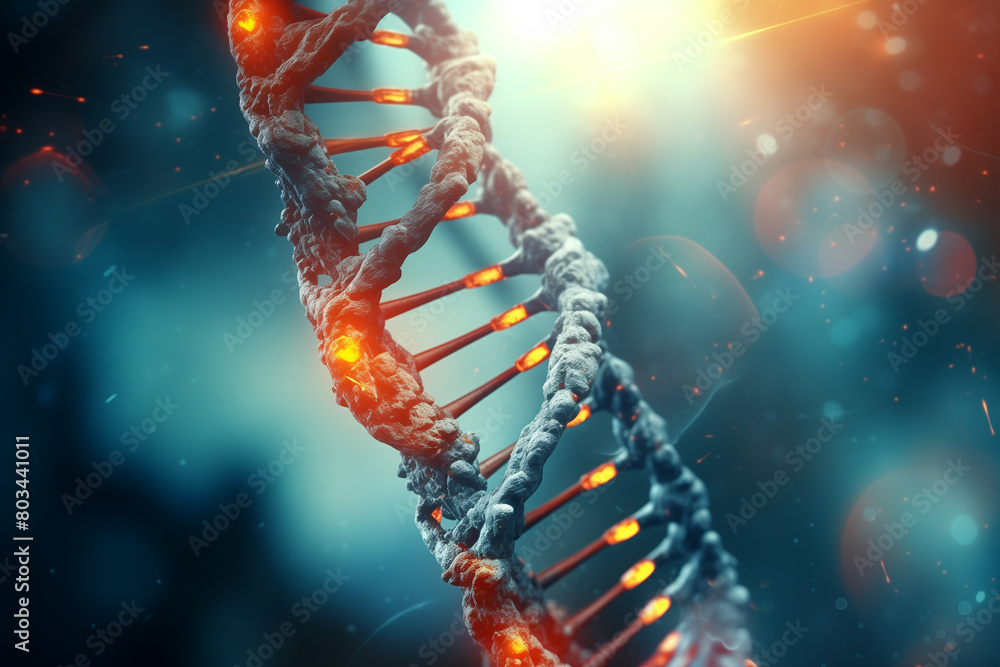 AI generated illustration of a gene-formed human DNA strand Stock ...