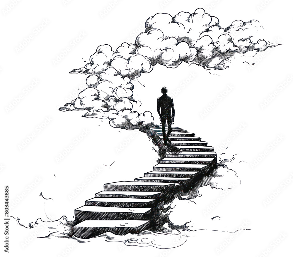 PNG Stairway to heaven drawing staircase sketch. Stock Illustration ...