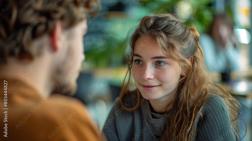 conversation, one actively listening to the other's story with empathy ...