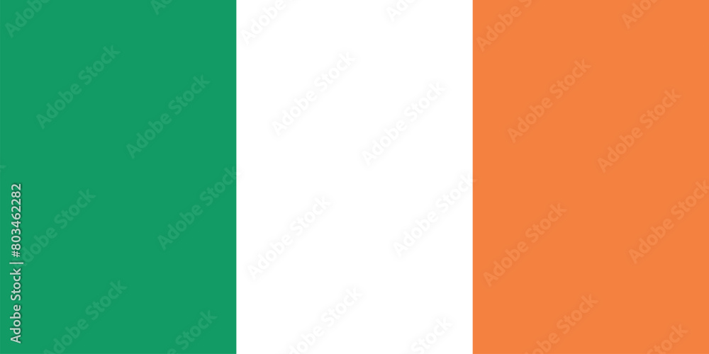 National flag of Ireland original size and colors vector illustration ...
