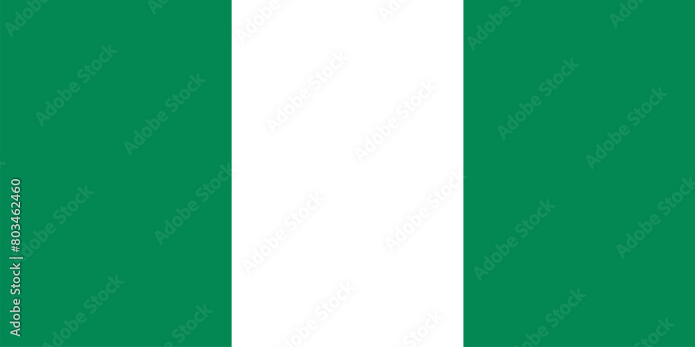National flag of Federal Republic of Nigeria original size and colors ...