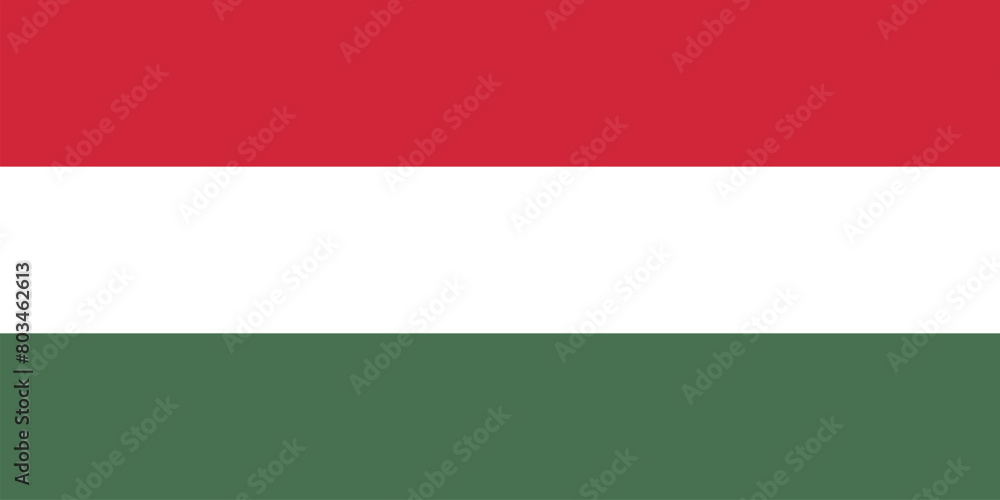 National flag of Hungary original size and colors vector illustration ...
