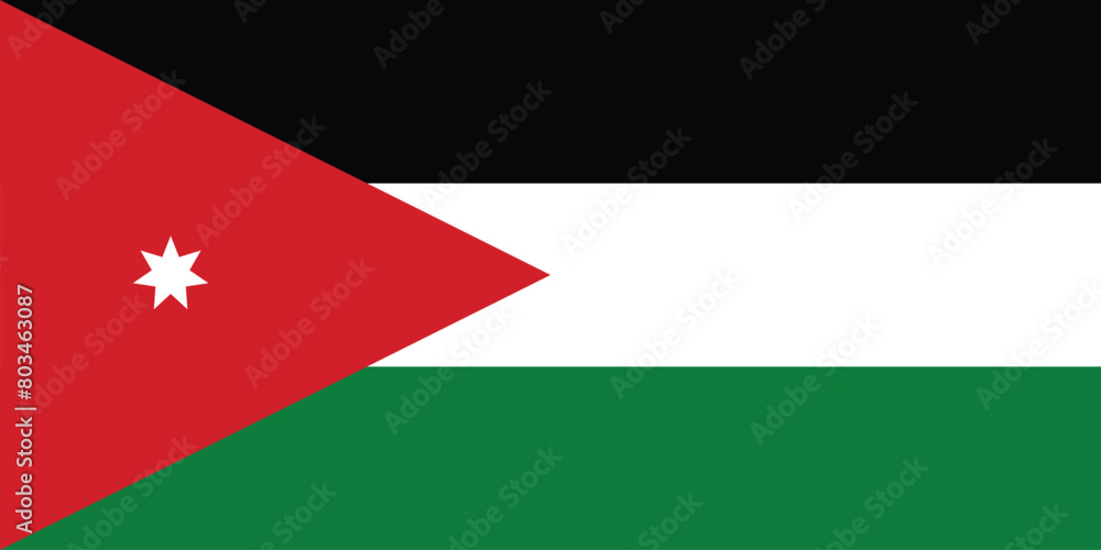 National flag of Jordan original size and colors vector illustration ...