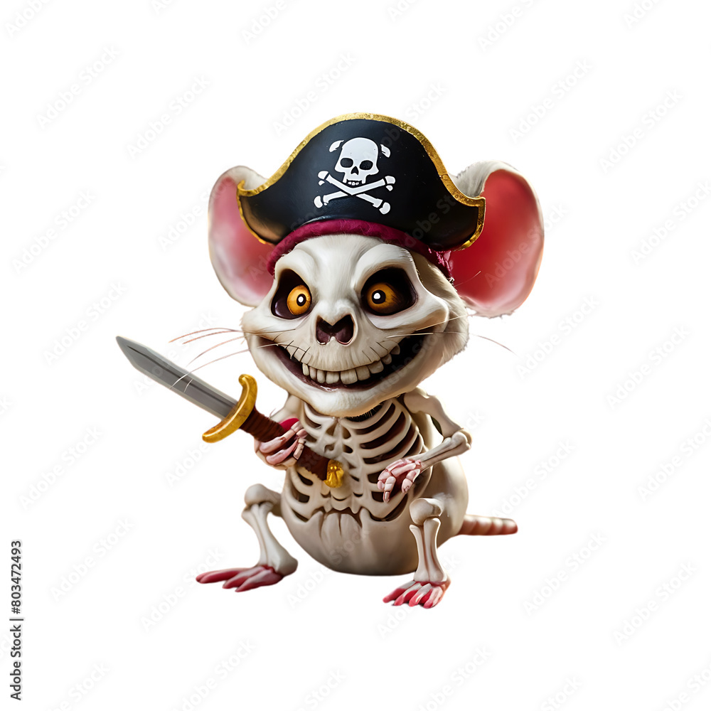 Skeleton Pirate Mouse png transparent background Stock Illustration ...