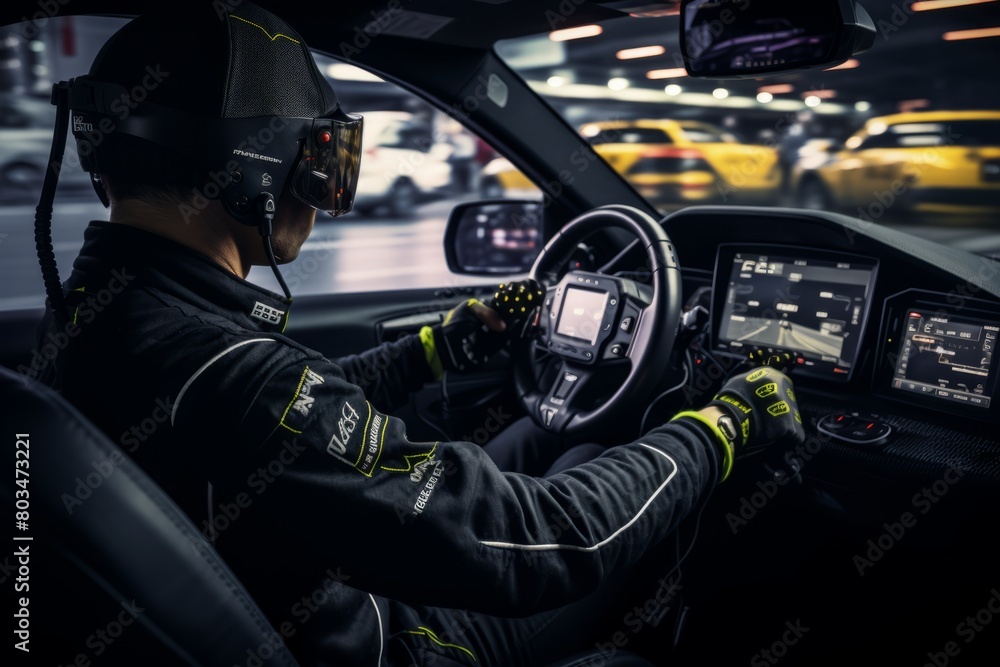 A professional driver participating in a precision driving ...