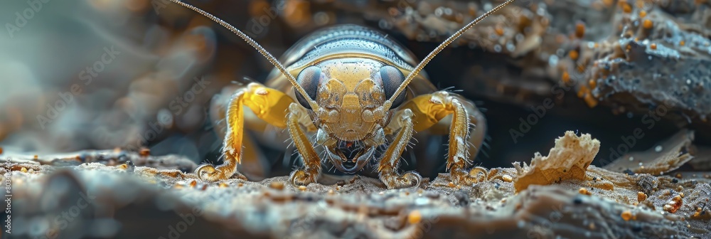 Hyperreal images of a woodlouse under a log, extreme close up macro ...