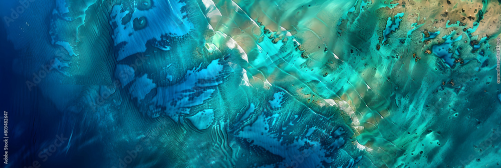 A panoramic view of a continental shelf from above, showing the ...