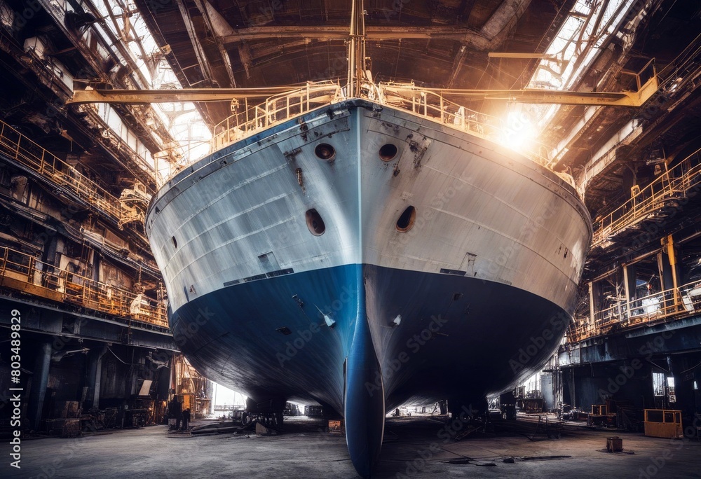 'ship big view rear repair propeller shipbuilding shipyard dock ...
