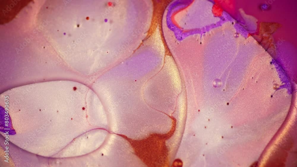 Abstract red liquid motion video background, slow flow of colours ...