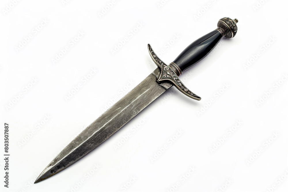 Enigmatic dagger, its purpose veiled in mystery, on a solid white ...