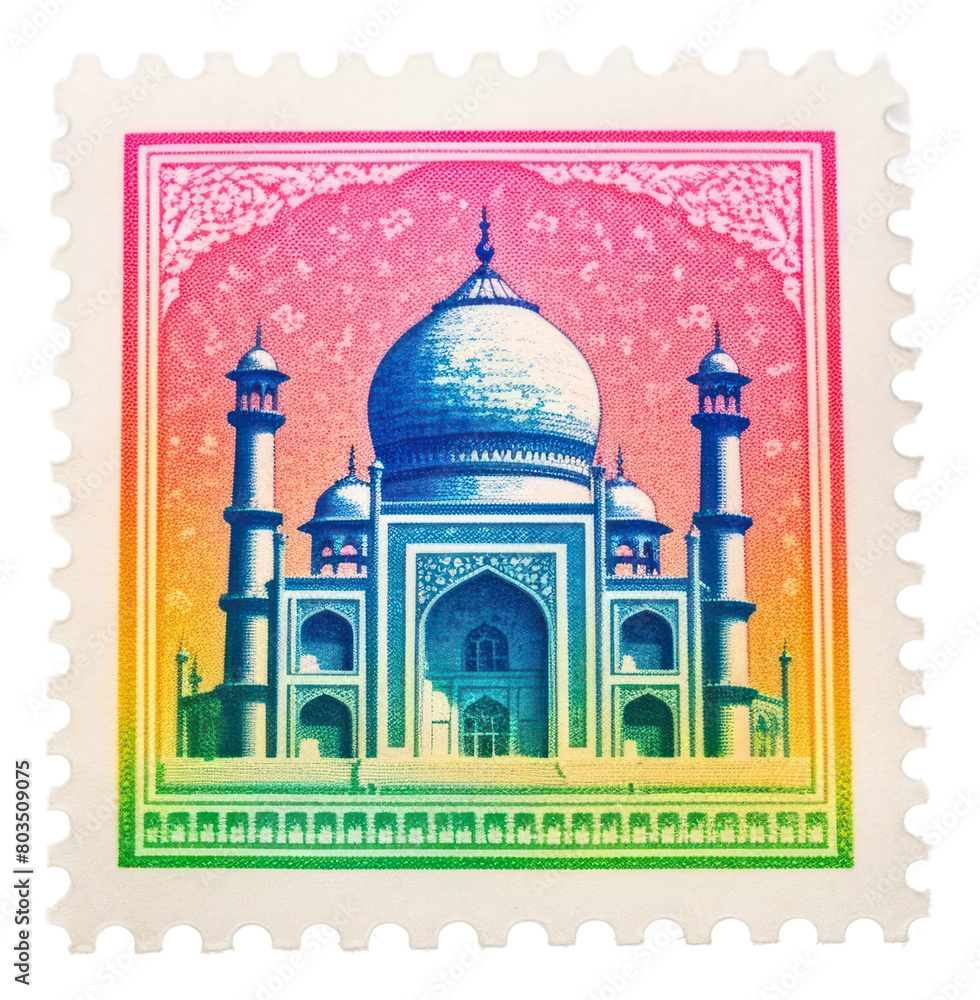 PNG Taj Mahal Risograph text postage stamp architecture. Stock ...