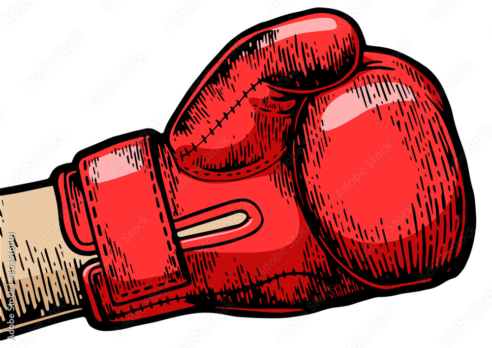 Hand in boxing glove sketch engraving PNG illustration. Tee shirt ...