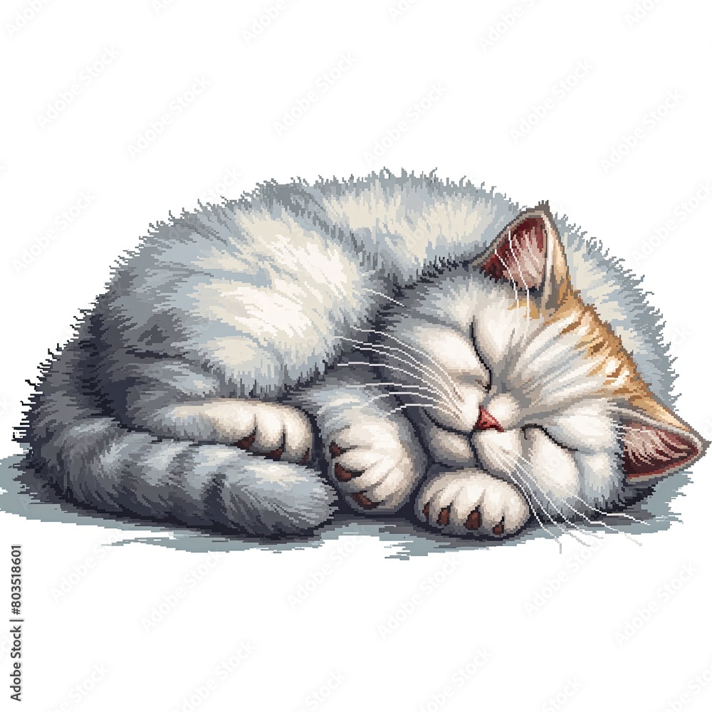 Sleeping Pet Cat Animal Video Game Assets Pixel Art Pack, Retro 8bit ...