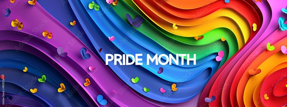 Pride month lgbt gay flag rainbow background lgbtq day poster. Month ...