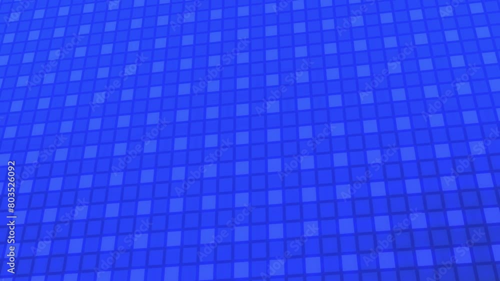 Abstract blue background animation with animated lighting square pattern texture seamless loop ...