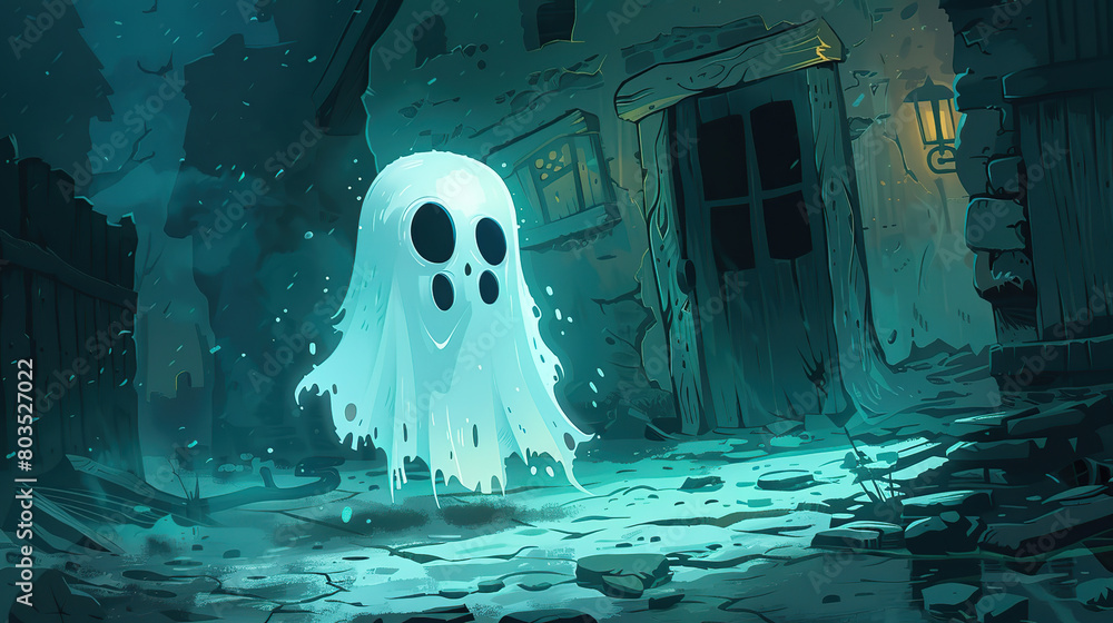 cartoon, ghost, spooky, character, haunted, animation, spectral ...