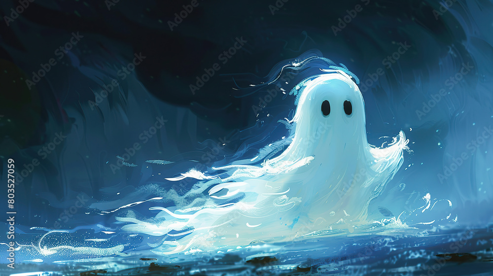 cartoon, ghost, spooky, character, haunted, animation, spectral ...