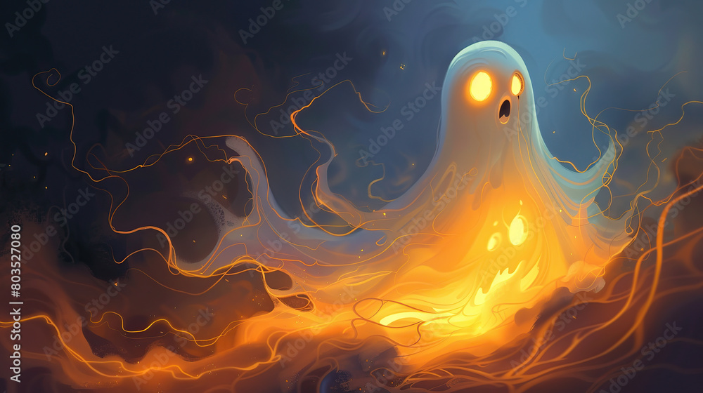 cartoon, ghost, spooky, character, haunted, animation, spectral ...