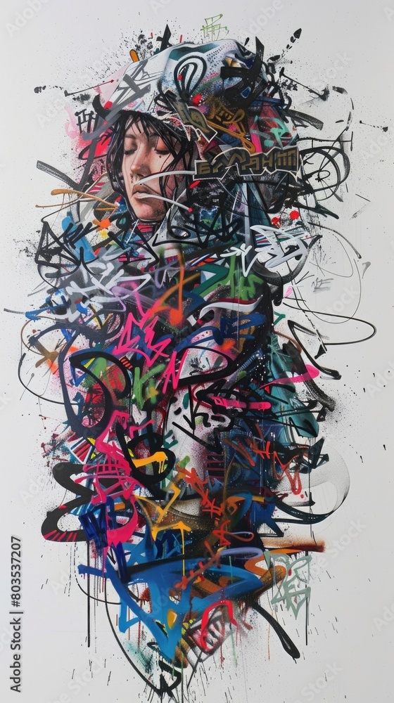 Graffiti, vibrant expression of urban culture, showcasing the ...