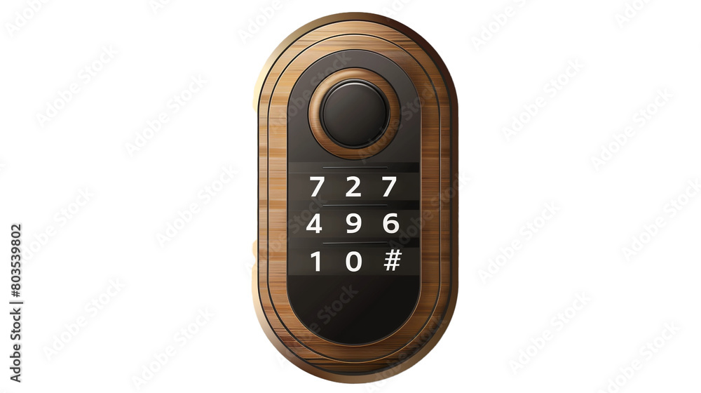 A smart lock with keypad entry on a transparent background. PNG format ...