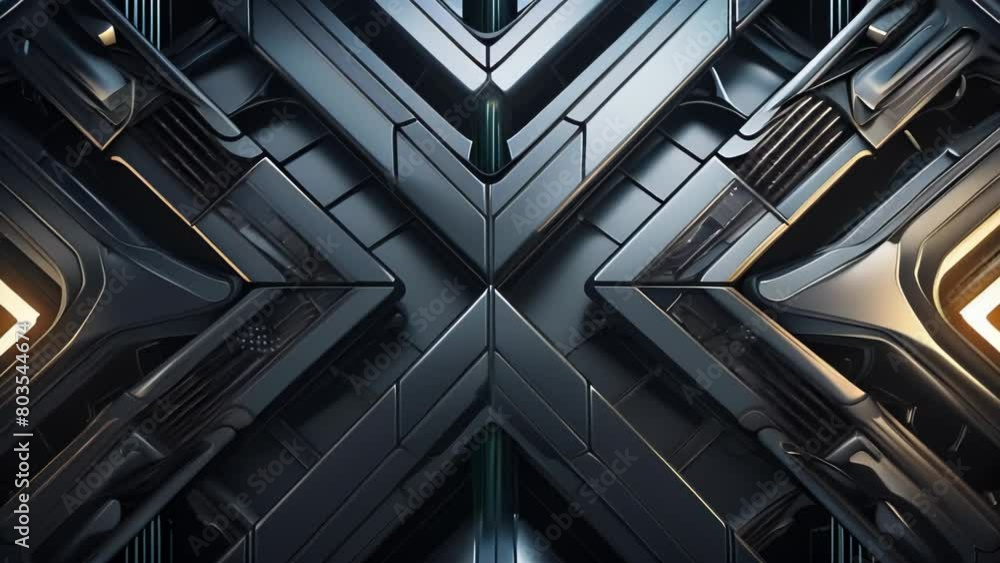 Interlocking rectangular prisms form a complex three-dimensional ...