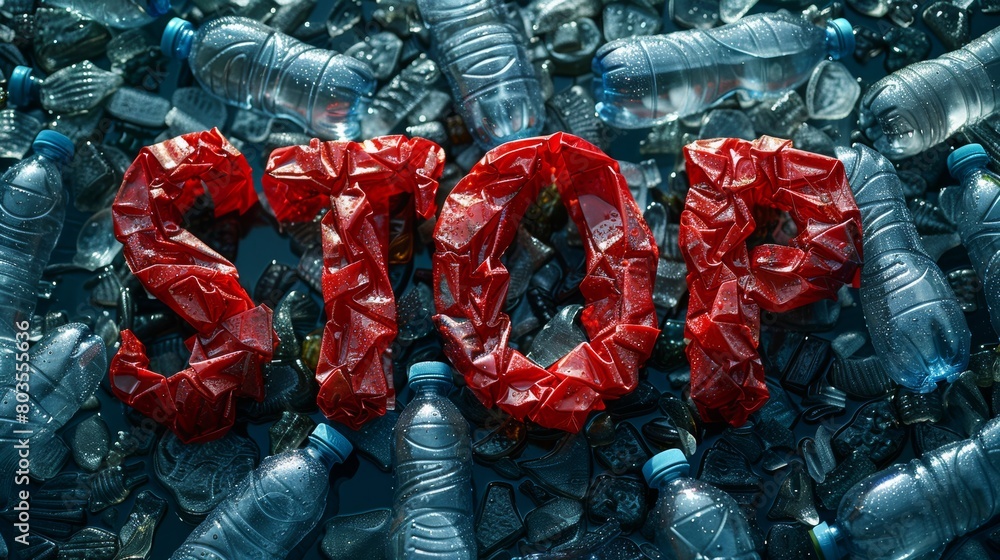Sos message amid plastic waste crisis Stock Illustration | Adobe Stock